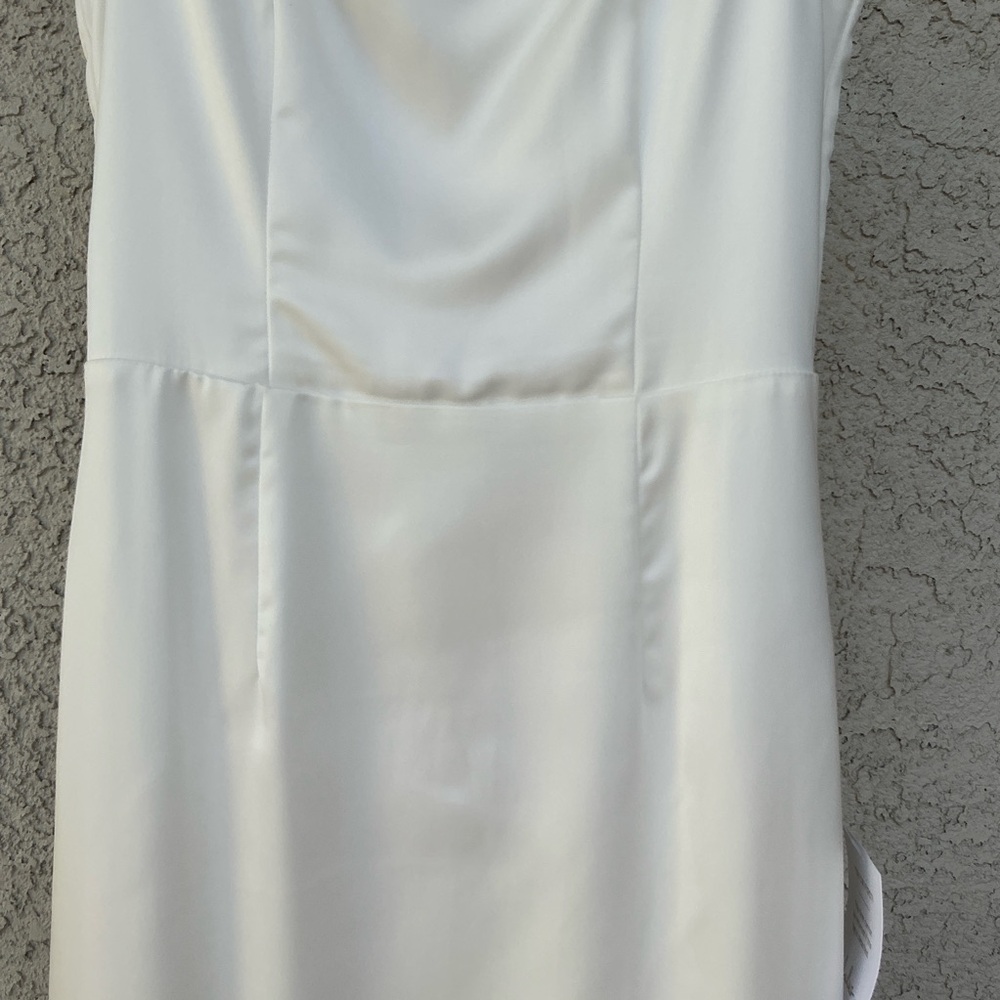 Lulus | Dresses | Nwt Lulus Luxe Loveliness White Satin Backless ...